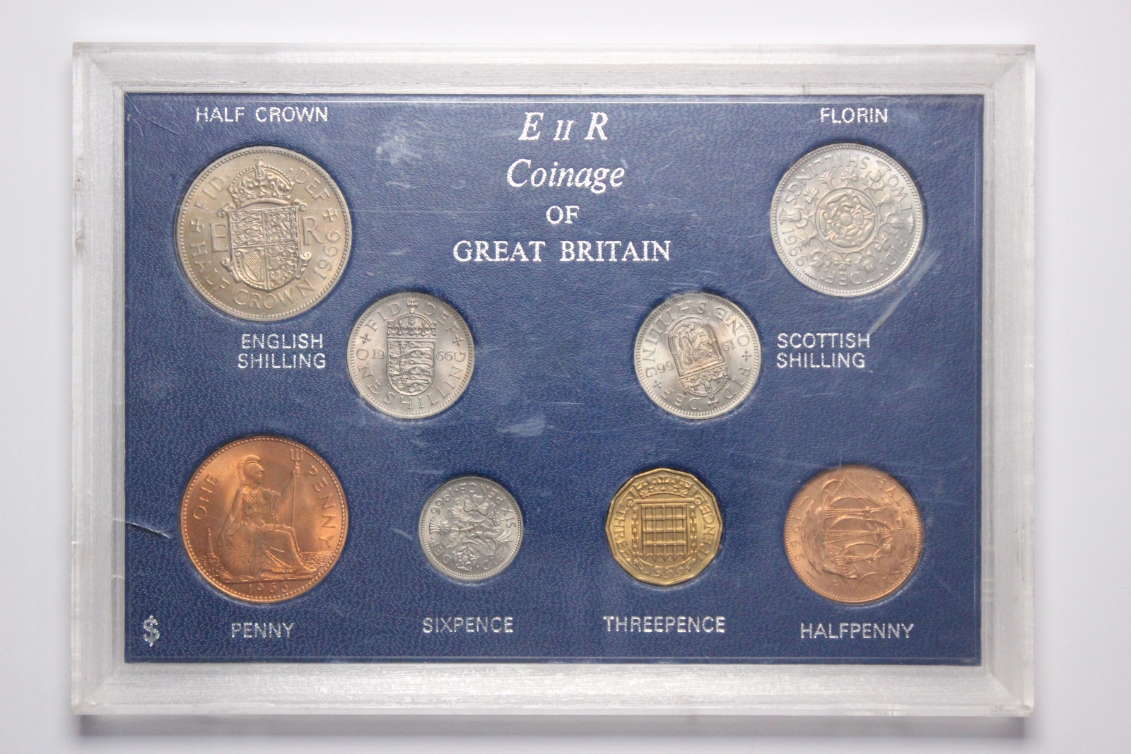 Coinage of Great Britain 1966 8-Coin Set Elizabeth II Pre-Decimal - Imperial Numismatics