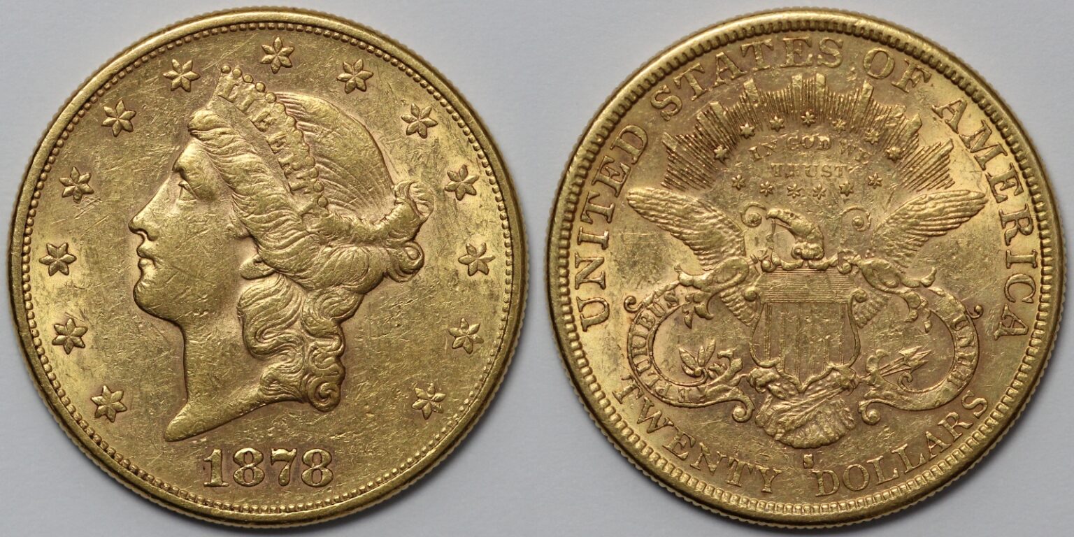 United States USA 1878-S Liberty Head Double Eagle $20 San Francisco ...