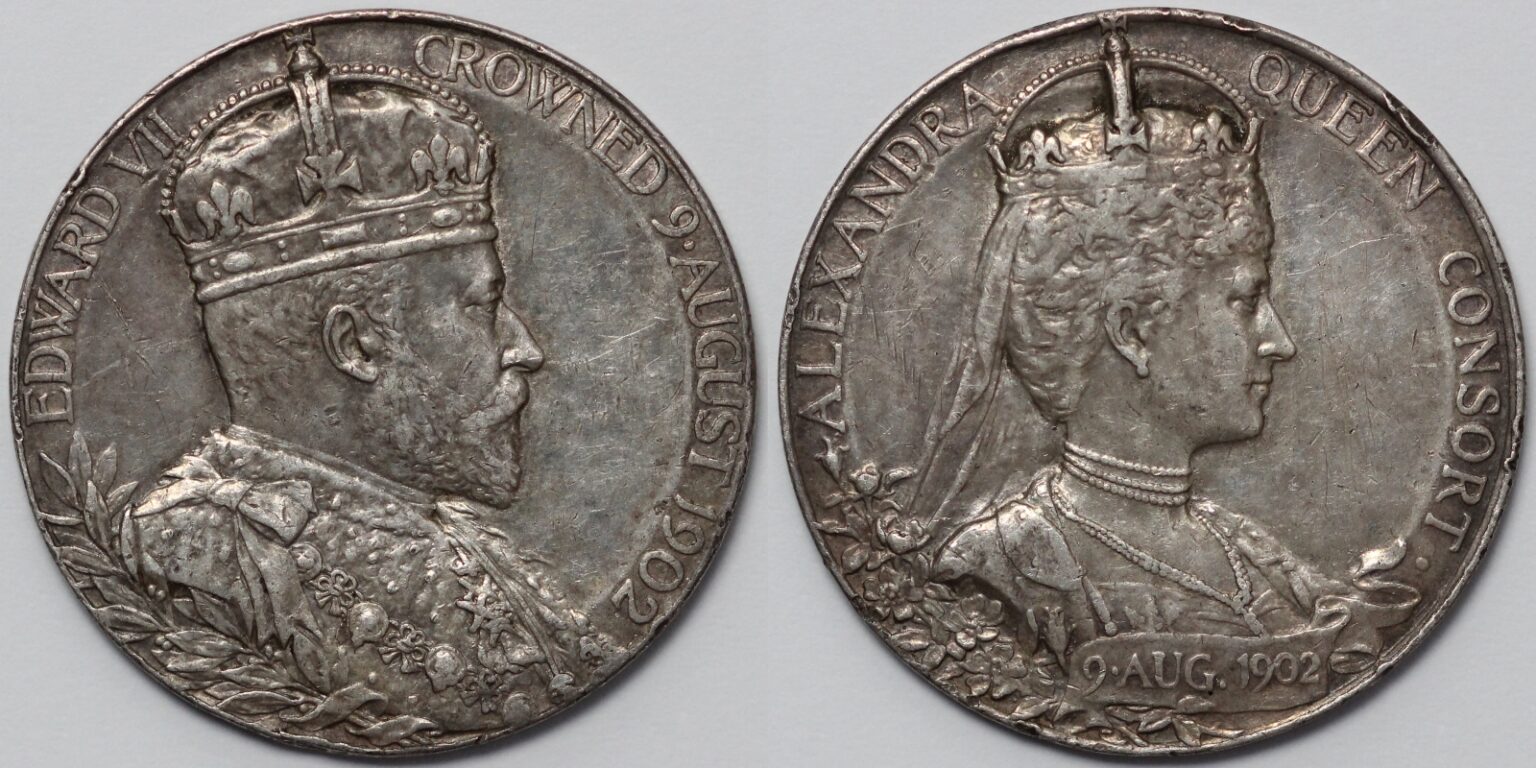 1902 King Edward VII and Queen Consort Alexandra Silver Coronation ...