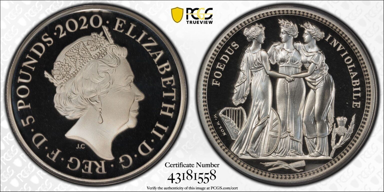PCGS PR69DCAM Great Britain 2020 £5 The Three Graces 2oz Silver Proof ...