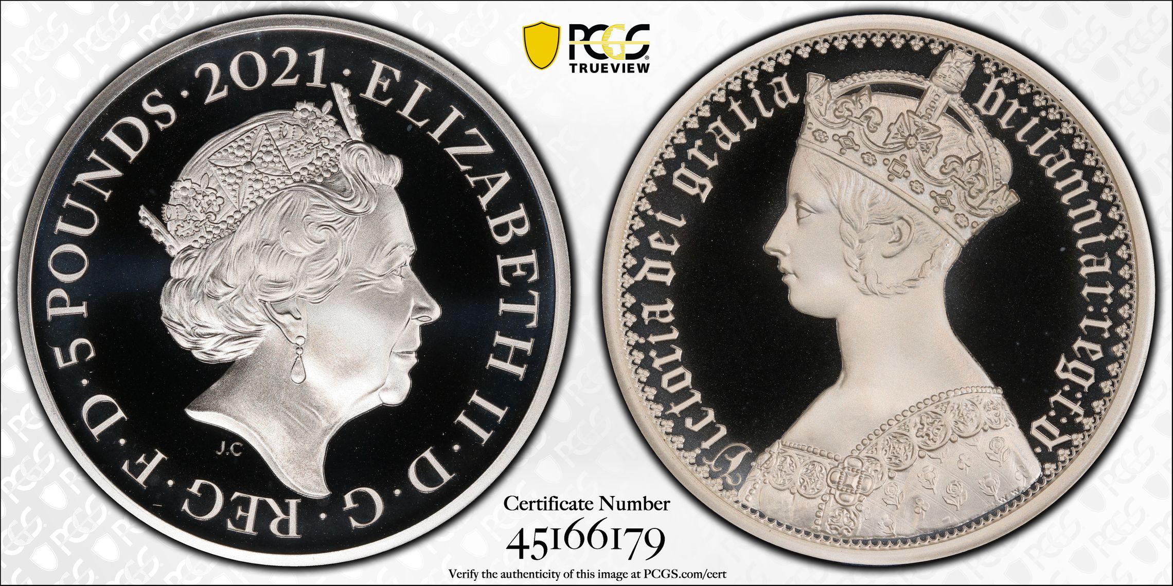 PCGS PR69DCAM Great Britain 2021 £5 Gothic Crown Portrait 2oz Silver ...