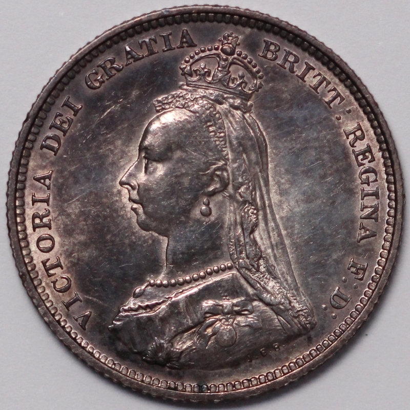 Great Britain 1887 Shilling Victoria Jubilee Head Crowned Shield Silver ...