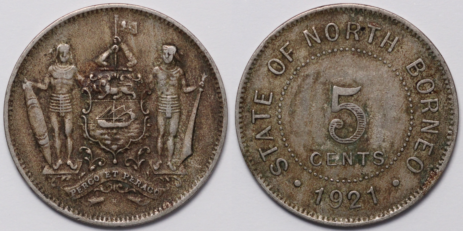 British North Borneo 1921-H Five Cents 5C KM# 5 Copper-Nickel World Coin - Imperial Numismatics