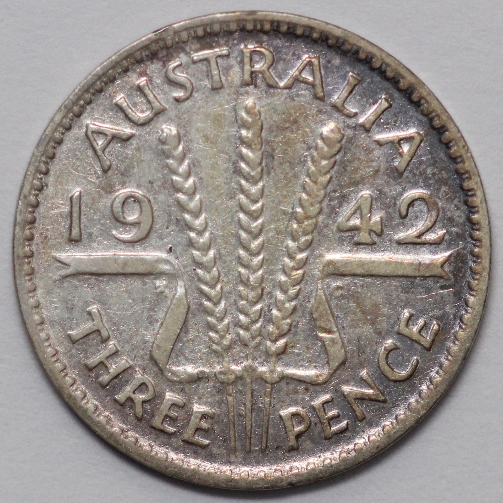 Australia 1942(m) Threepence 3D George VI Melbourne Mint Silver Coin ...