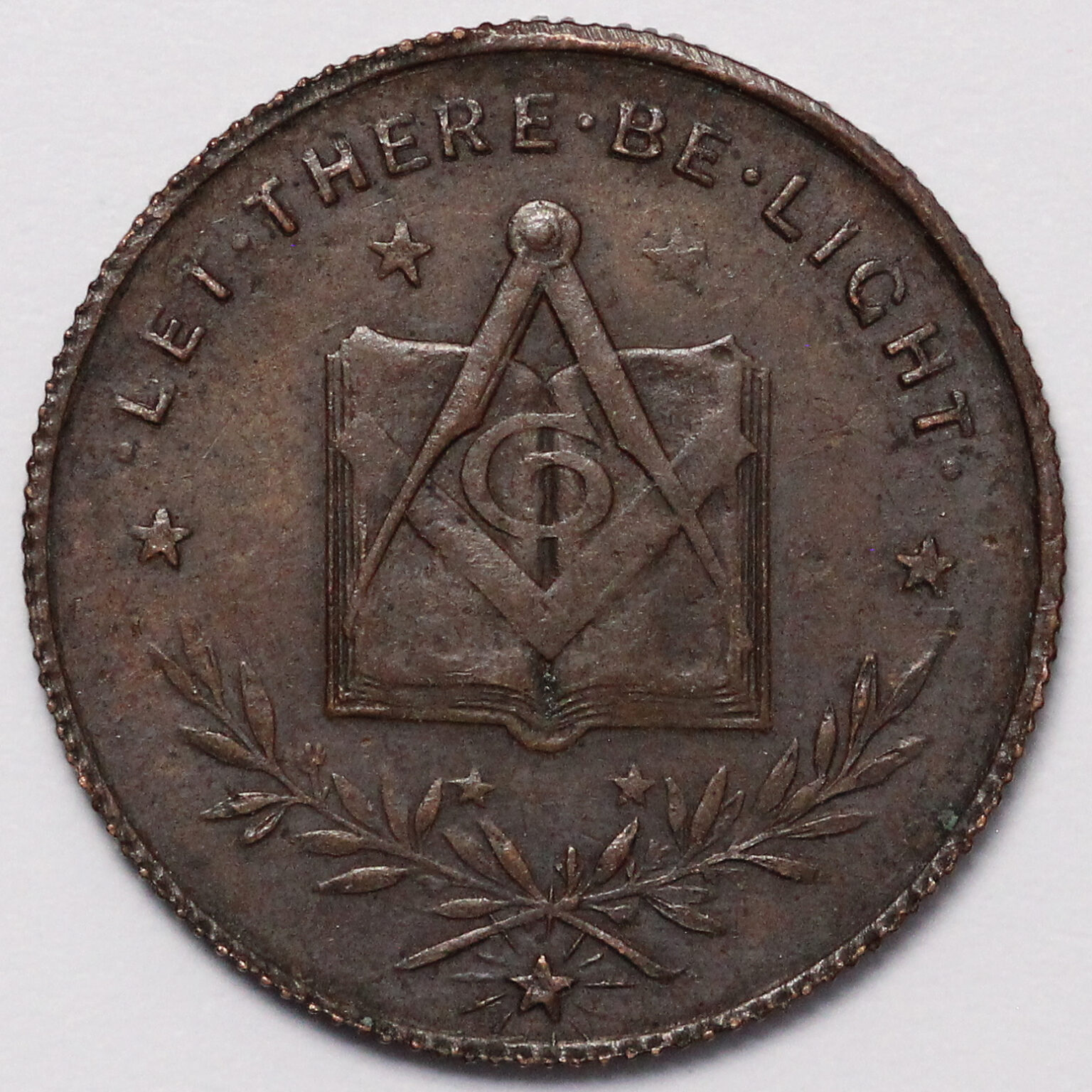 Mark Master Masonic Copper Token LAPIS REPROBATUS CAPUT ANGULI HTWSSTKS ...