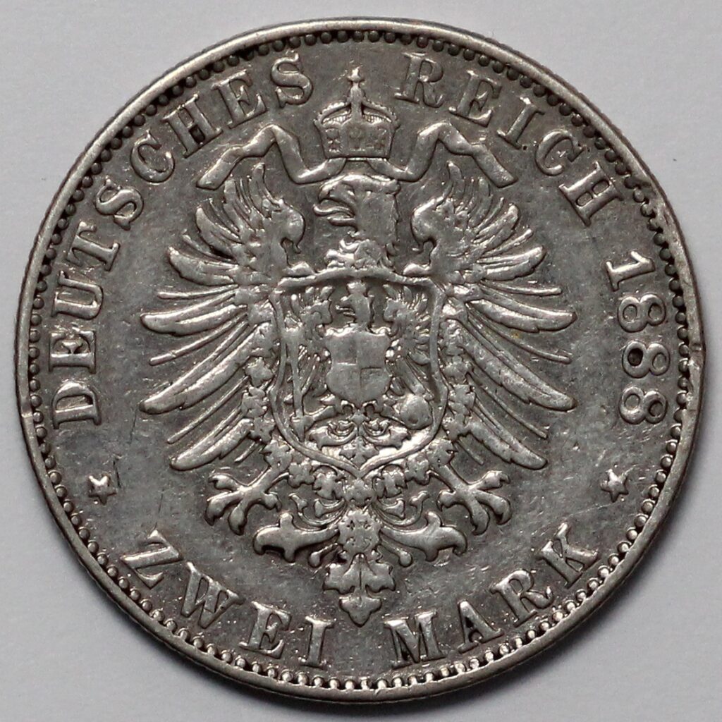 German States - Prussia 1888-A 2 Mark Friedrich III KM# 510 World ...
