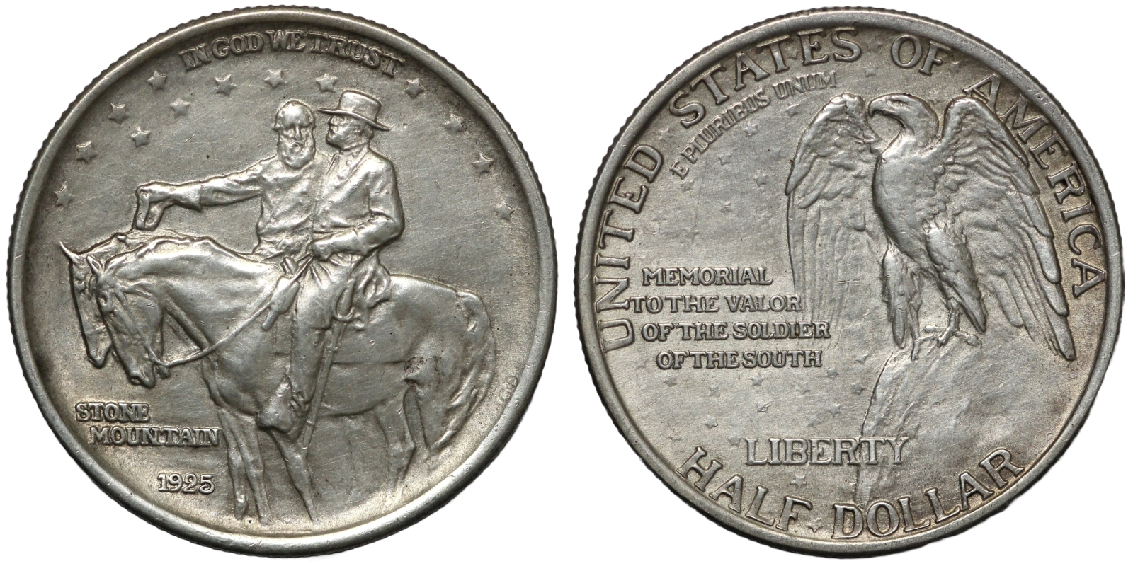 USA 1925 Stone Mountain Memorial Half Dollar 50C Commemorative Silver ...