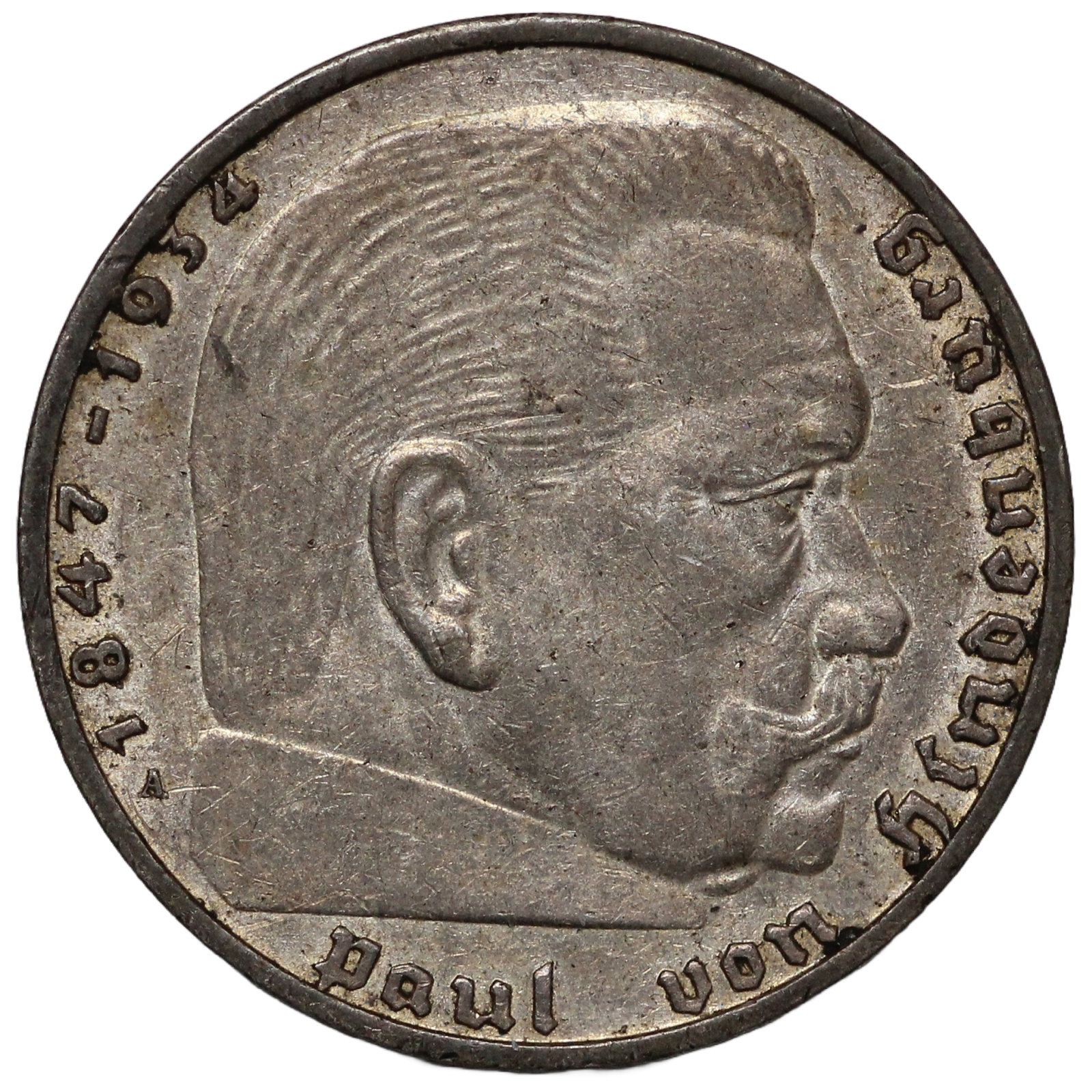 Germany - Third Reich 1939-A 2 Reichsmark KM# 93 Swastika-Hindenburg Silver Coin - Imperial ...
