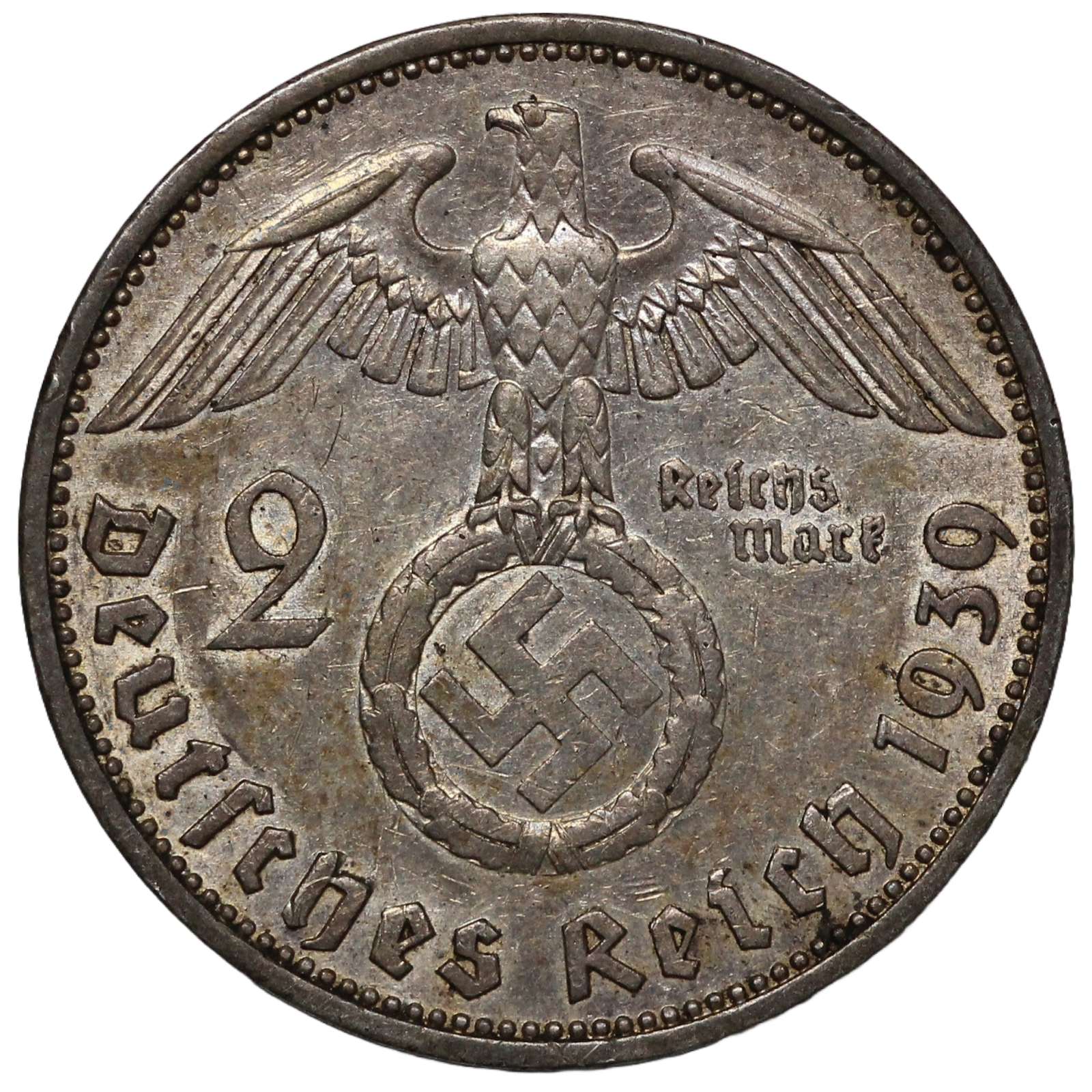 Germany - Third Reich 1939-A 2 Reichsmark KM# 93 Swastika-Hindenburg ...