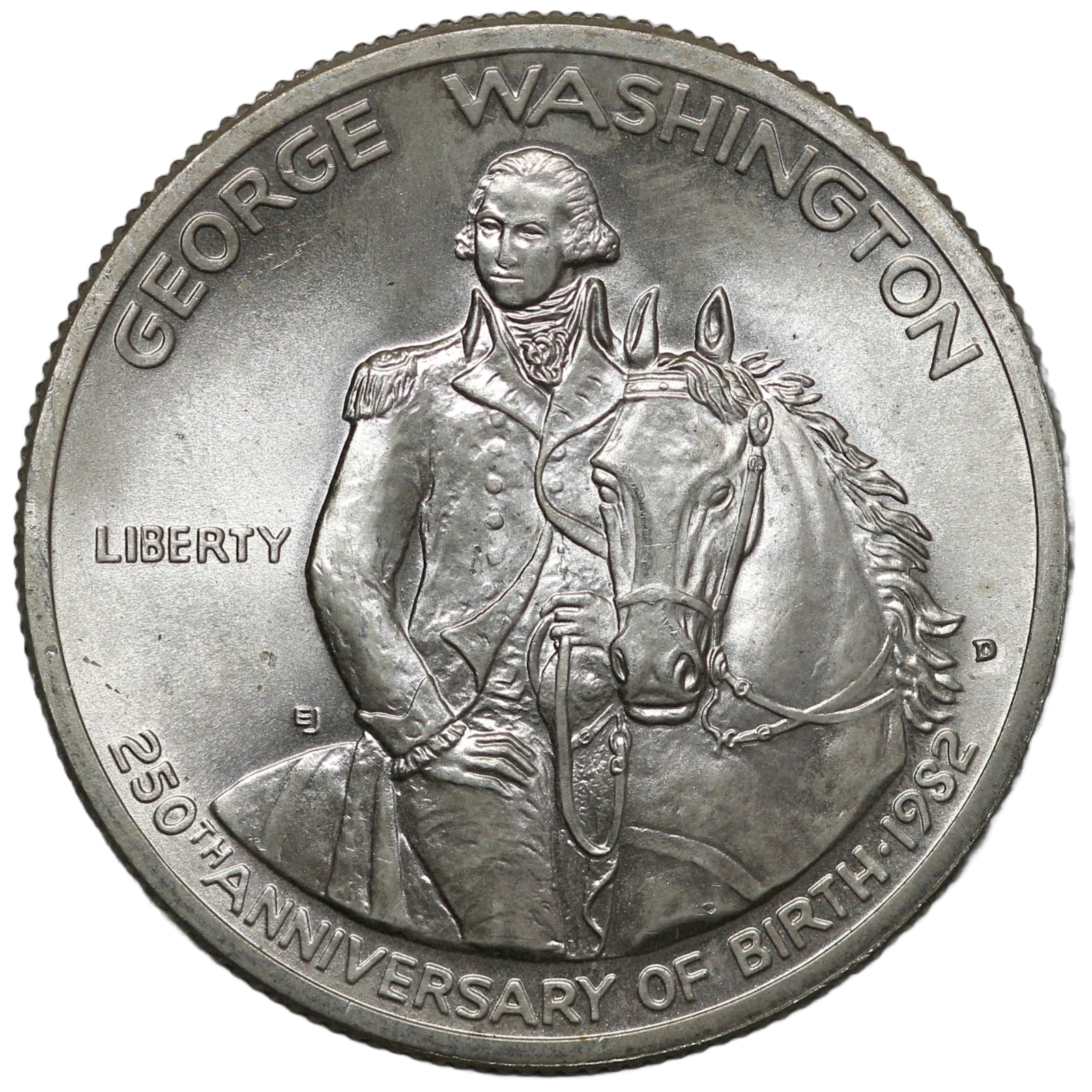USA 1982-D George Washington Half Dollar 50C Commemorative Silver Coin ...