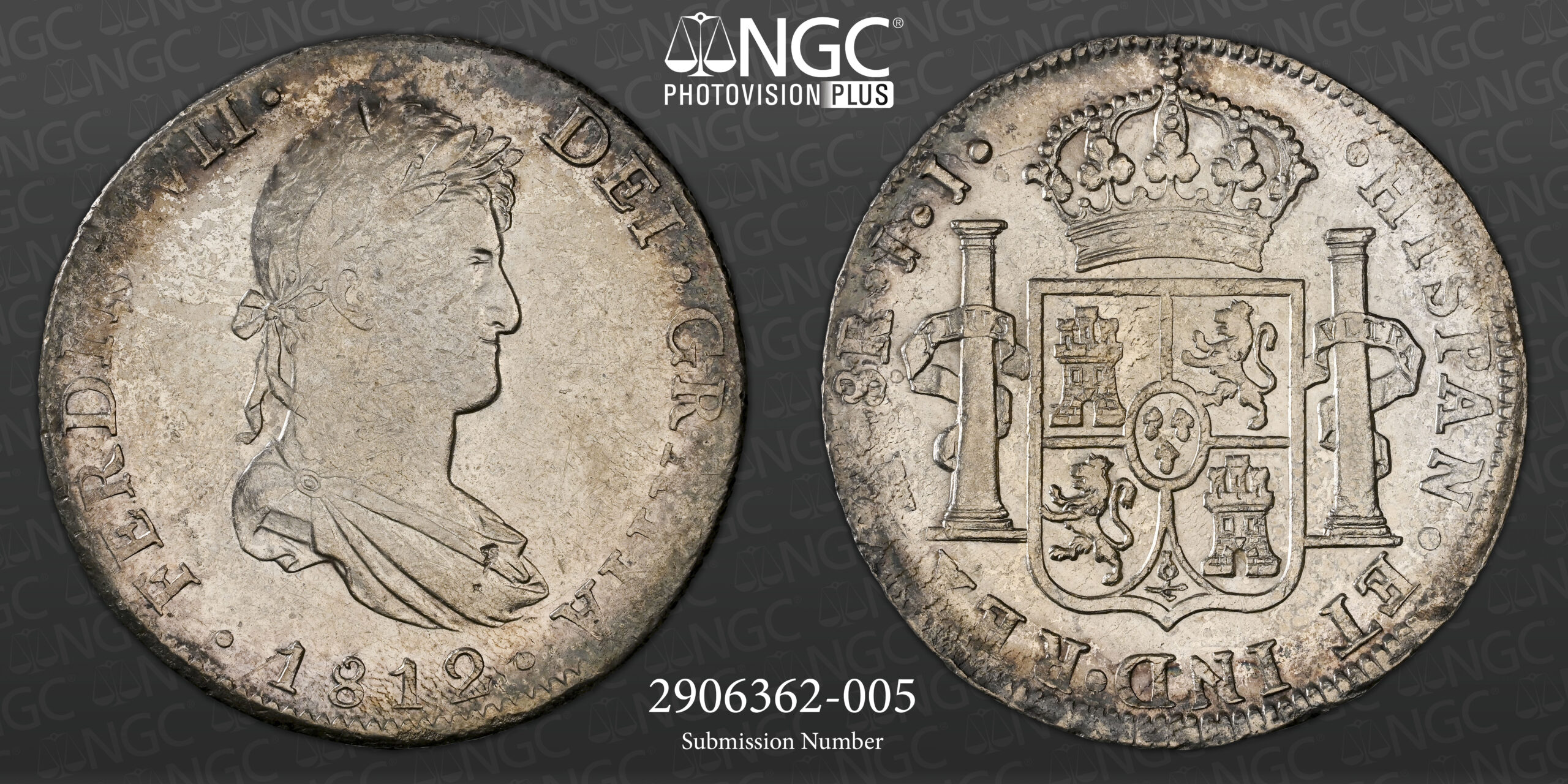 NGC AU Details Cleaned Mexico 1812-Mo JJ 8 Reales Ferdinand VII Silver Coin - Imperial Numismatics