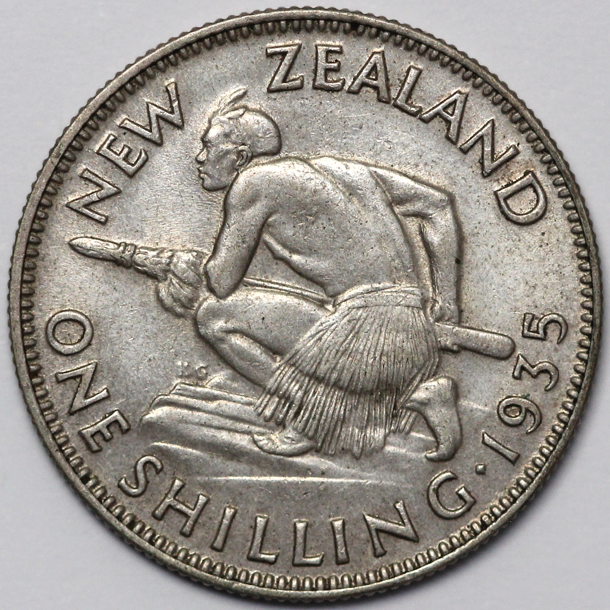 New Zealand 1935 Shilling 1/- George V KM# 3 World Silver Coin Better ...