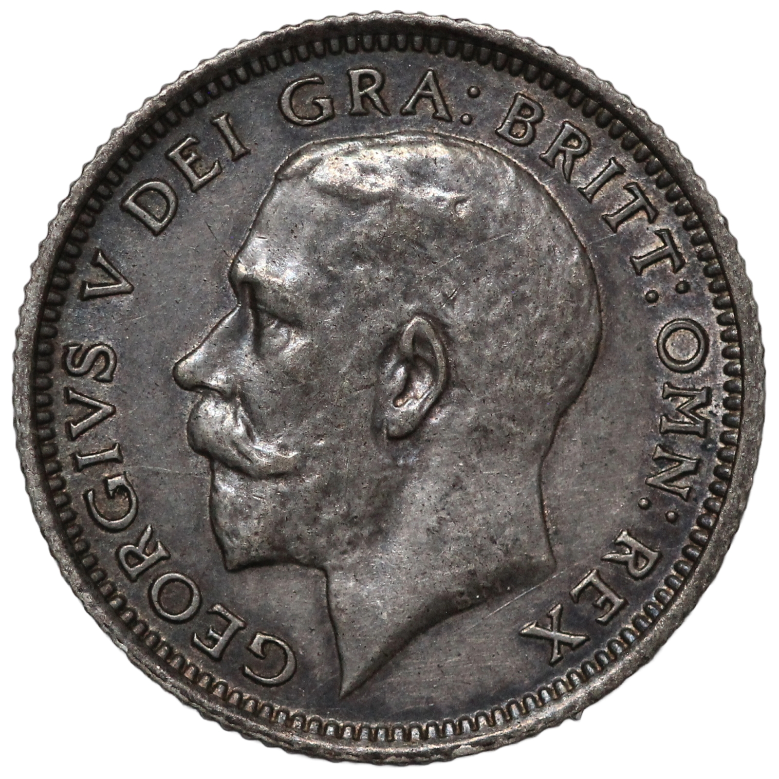 Great Britain 1925 Sixpence 6D George V Broader Rim S-4025 Silver Coin ...