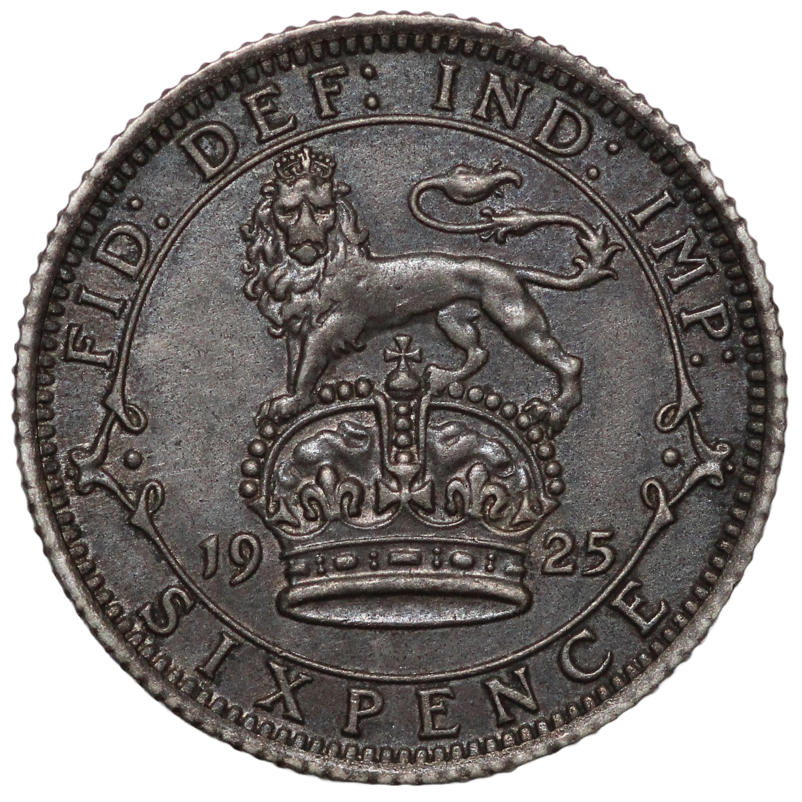 Great Britain 1925 Sixpence 6D George V Broader Rim S-4025 Silver Coin ...
