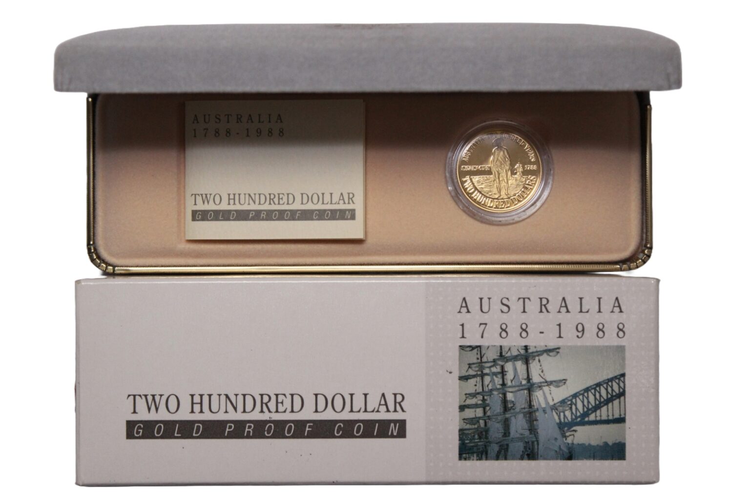 Australia 1988 $200 Gold Proof Coin Bicentenary First Fleet Arrival RAM ...