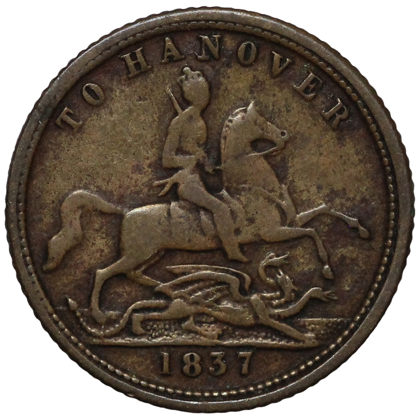 Great Britain 1837 Victorian 'Cumberland Jack' 'To Hanover' Brass ...