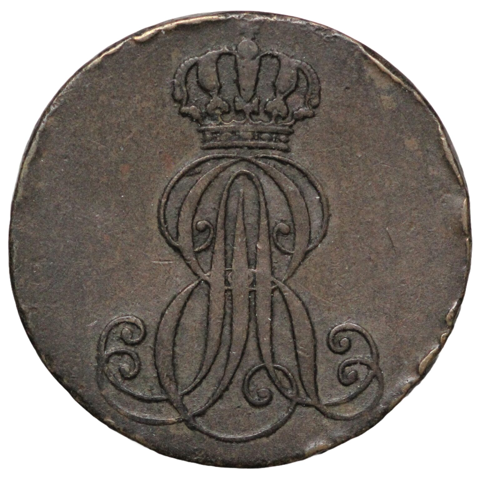 German States Brunswick-Calenberg-Hannover 1842-S 2 Pfennig Copper Coin ...