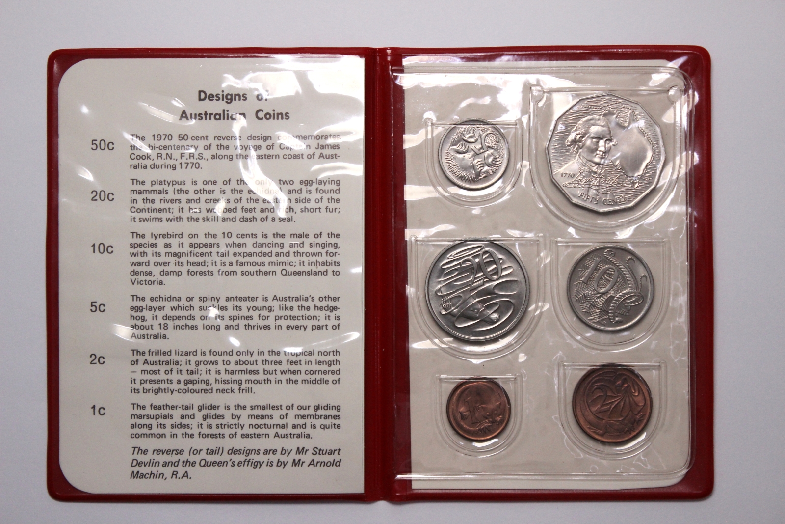 Australia 1970 Royal Australian Mint 6-Coin Uncirculated Set Red Wallet ...