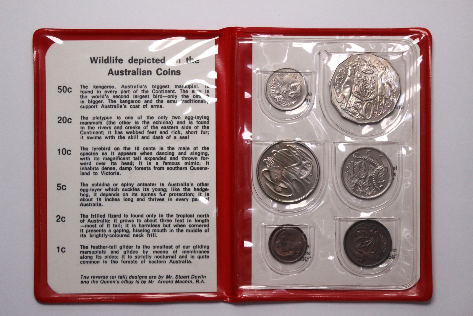 Australia 1974 Royal Australian Mint 6-Coin Uncirculated Set Red Wallet ...