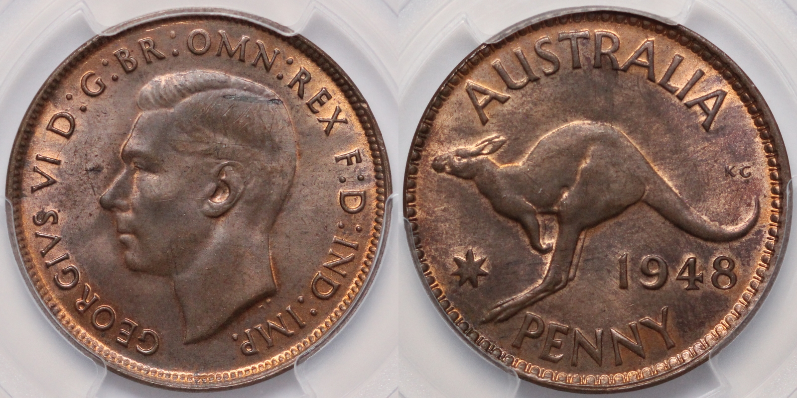 PCGS Graded MS64RB Australia 1948(m) Melbourne Penny 1D Choice ...