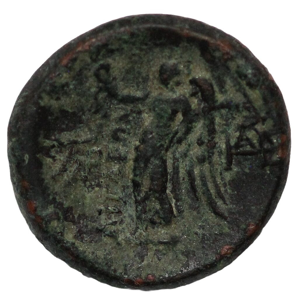 Ancient Greek Coin Aiolis Aigai Æ 200-100 BC Athena/Nike Monograms ...