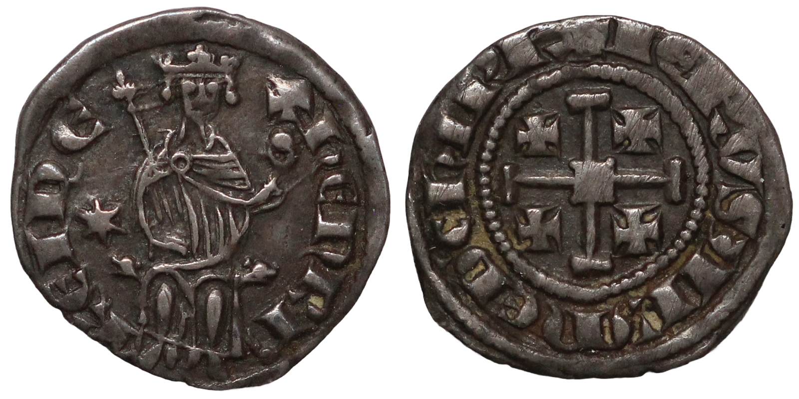 Medieval Crusader Cyprus Henry II 1285-1324 AR 1/2 Gros Star Silver ...