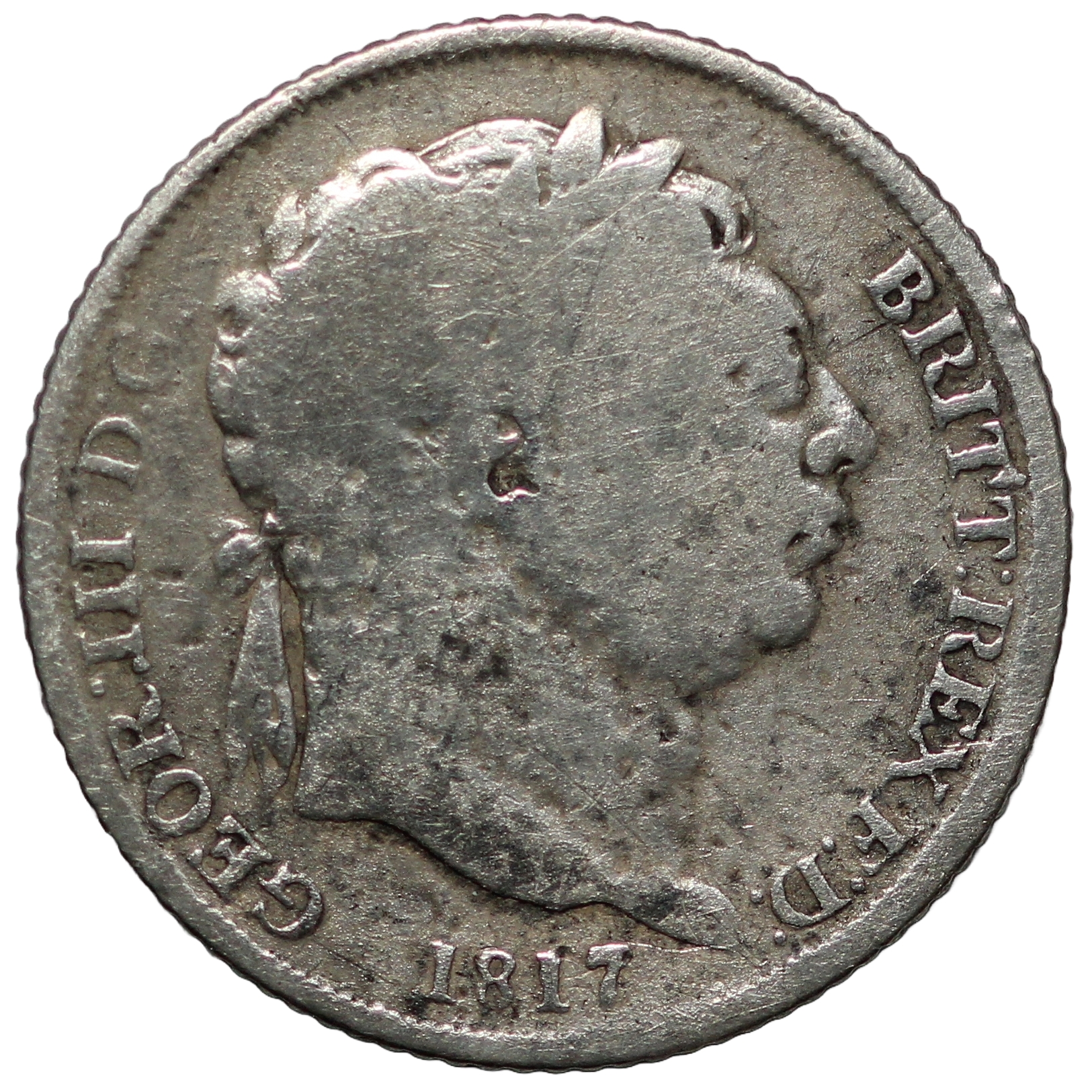 Great Britain 1817 Sixpence 6d George III S-3791 World Silver Coin ...