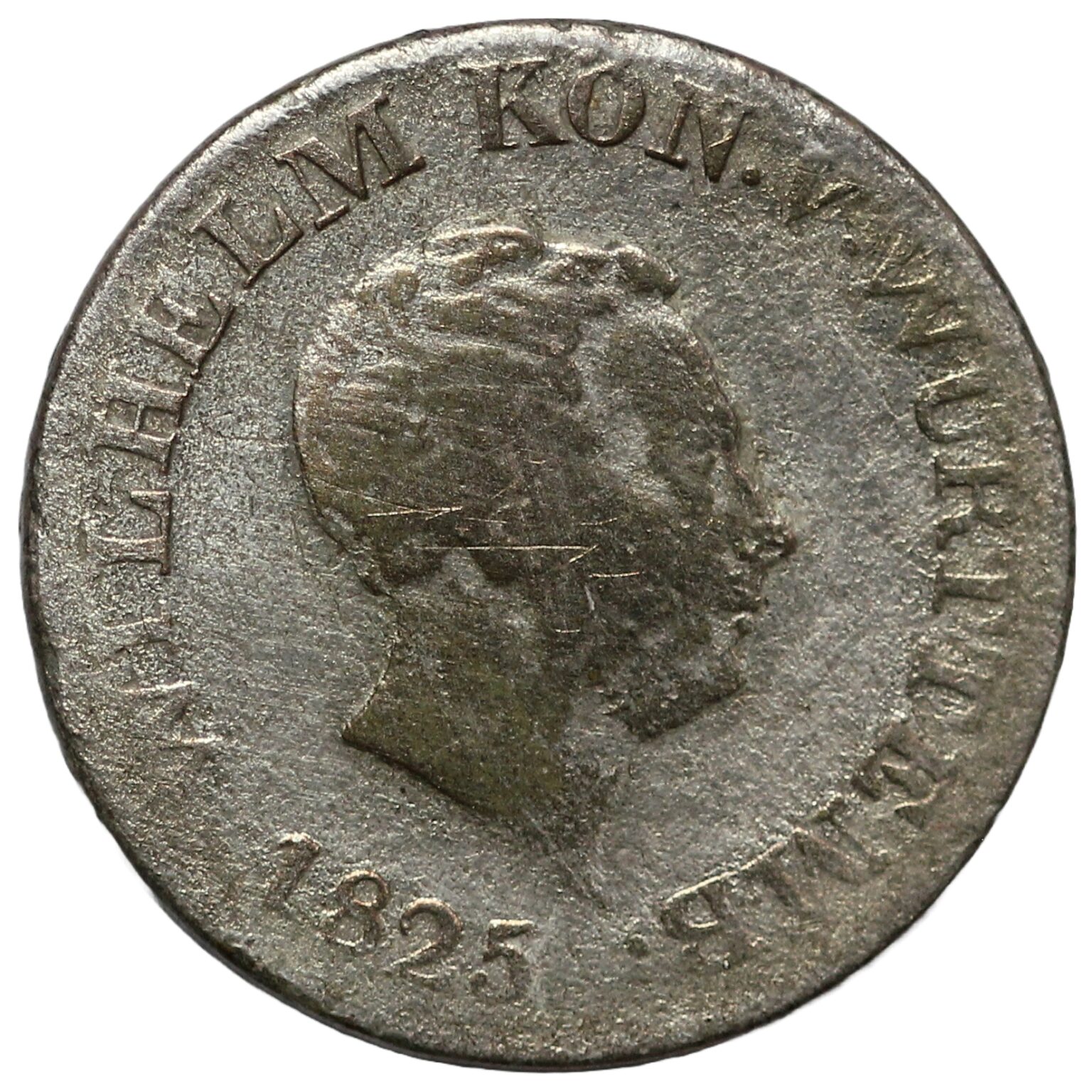 German States Wurttemberg 1825 6 Kreuzer KM# 544 Wilhelm I Silver Coin ...