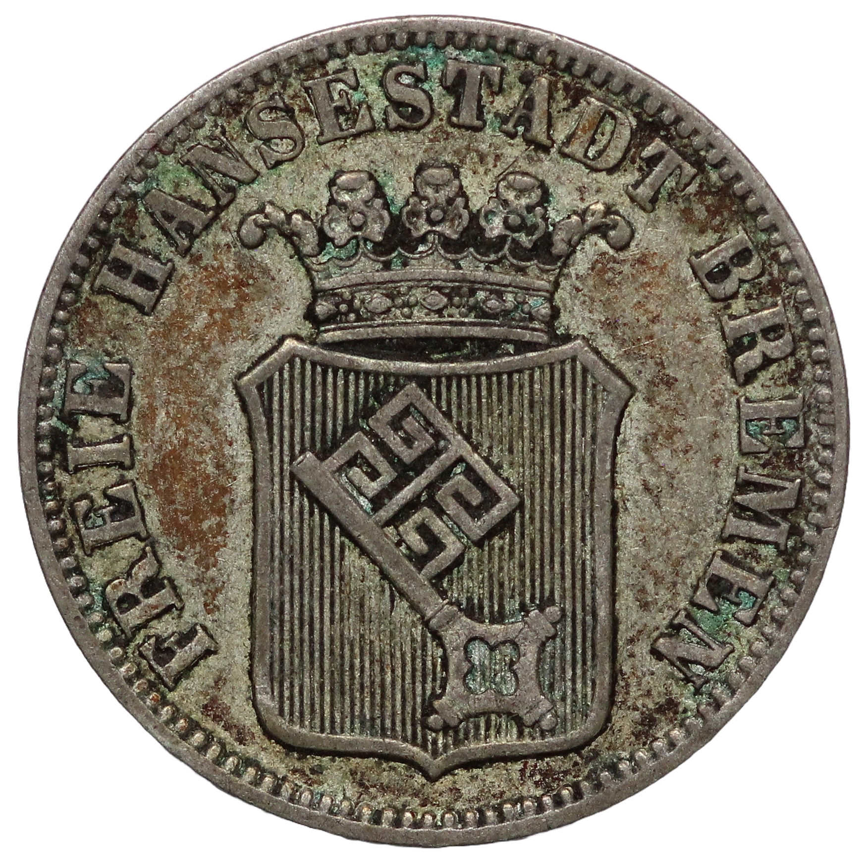 German States Bremen 1861 6 Grote / 1/12 Thaler KM# 245 World Silver ...