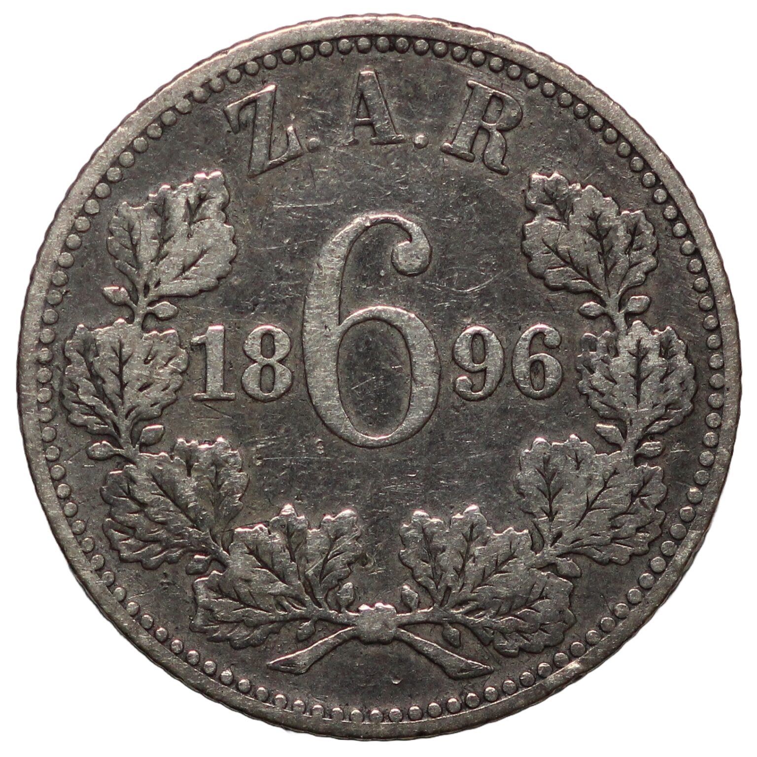 South Africa ZAR 1896 Sixpence 6D KM# 4 World Silver Coin - Imperial ...