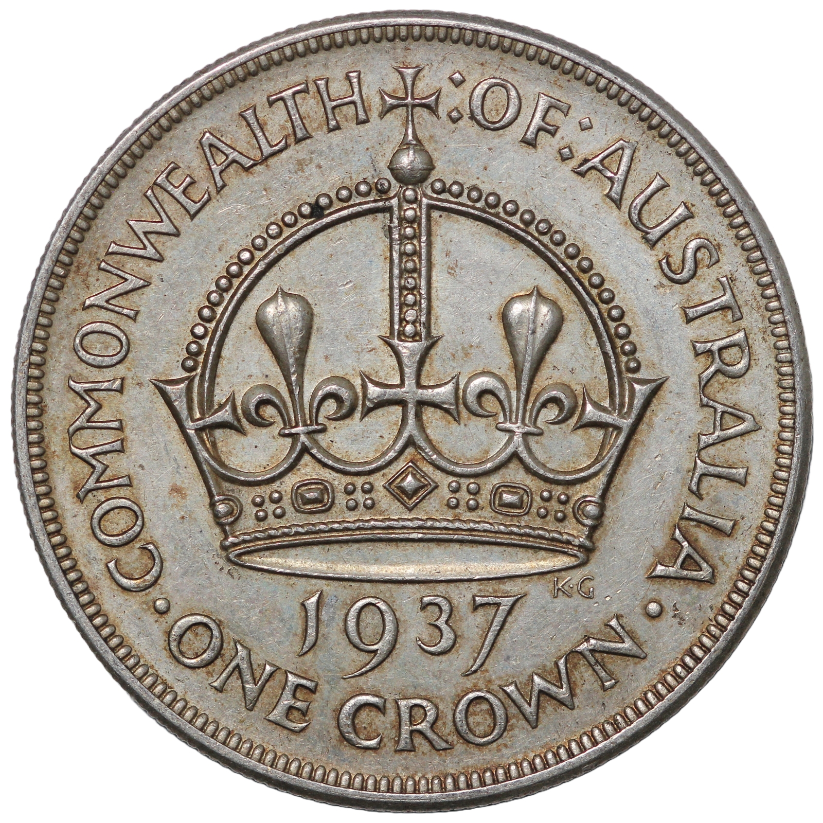 Australia 1937 Crown George VI Sterling Silver Coin - Imperial Numismatics