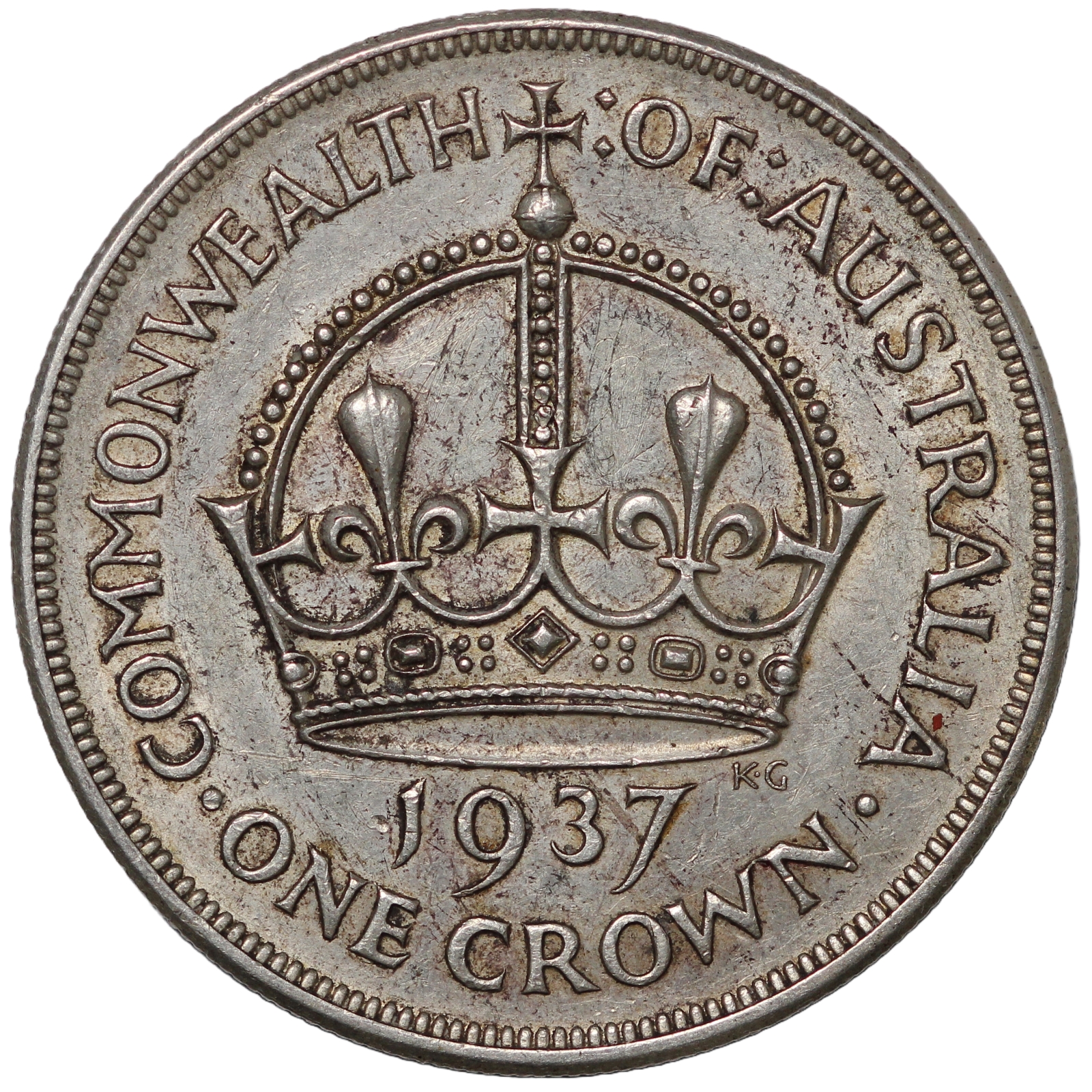 Australia 1937 Crown George VI Sterling Silver Coin - Imperial Numismatics
