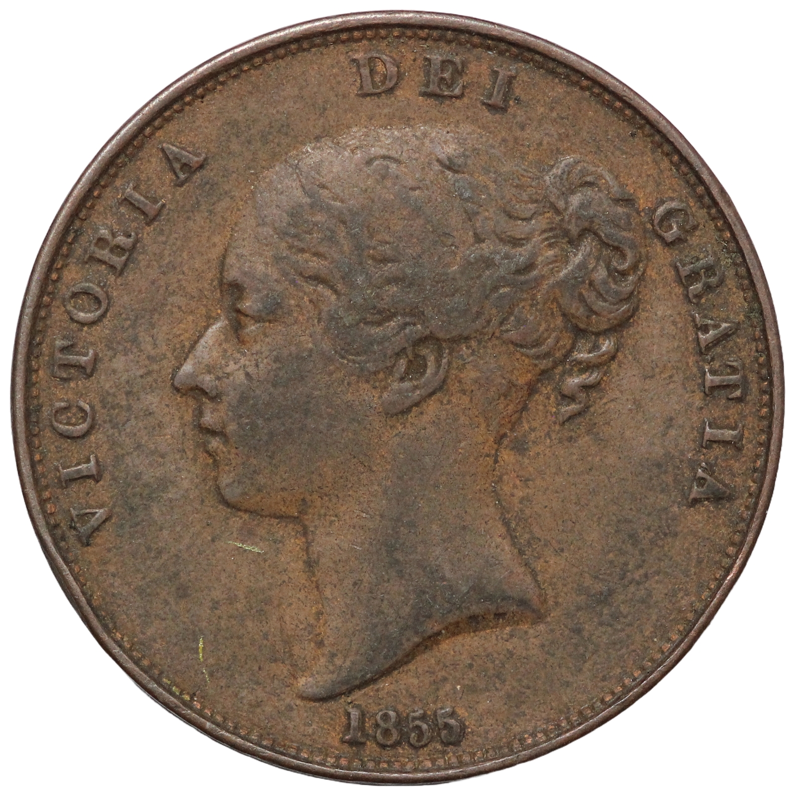 Great Britain 1855 PT (Plain Trident) Penny 1D Victoria Young Head ...