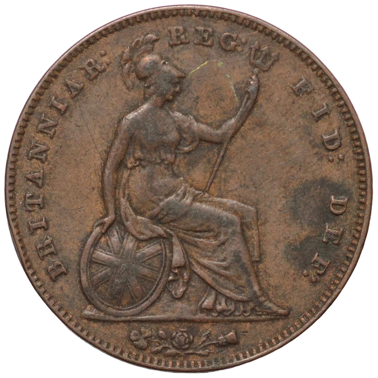 Great Britain 1855 PT (Plain Trident) Penny 1D Victoria Young Head ...