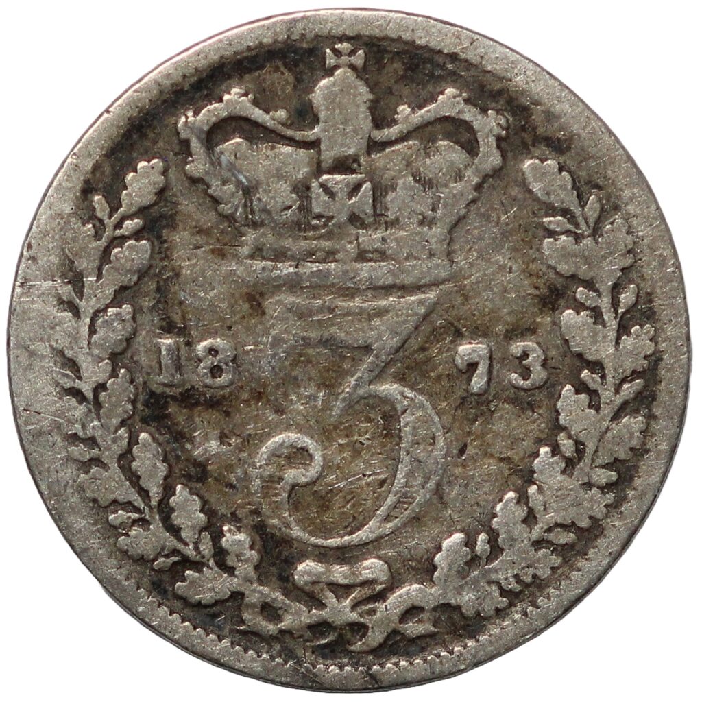 Great Britain 1873 Threepence 3d Victoria Young Head S-3914C Silver ...