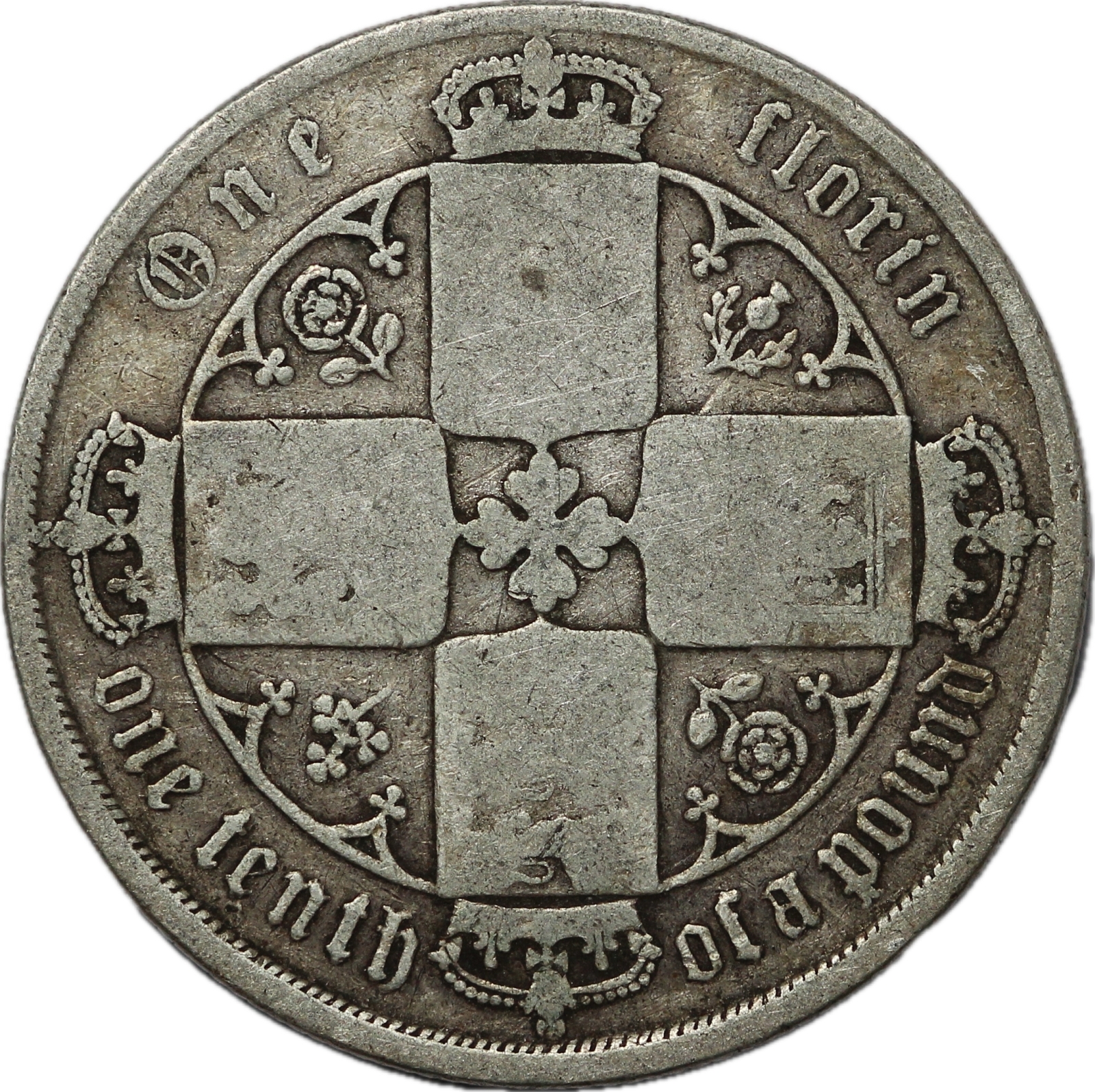 Great Britain 1873 (mdccclxxiii) Gothic Florin Die Number 24 S-3893 ...