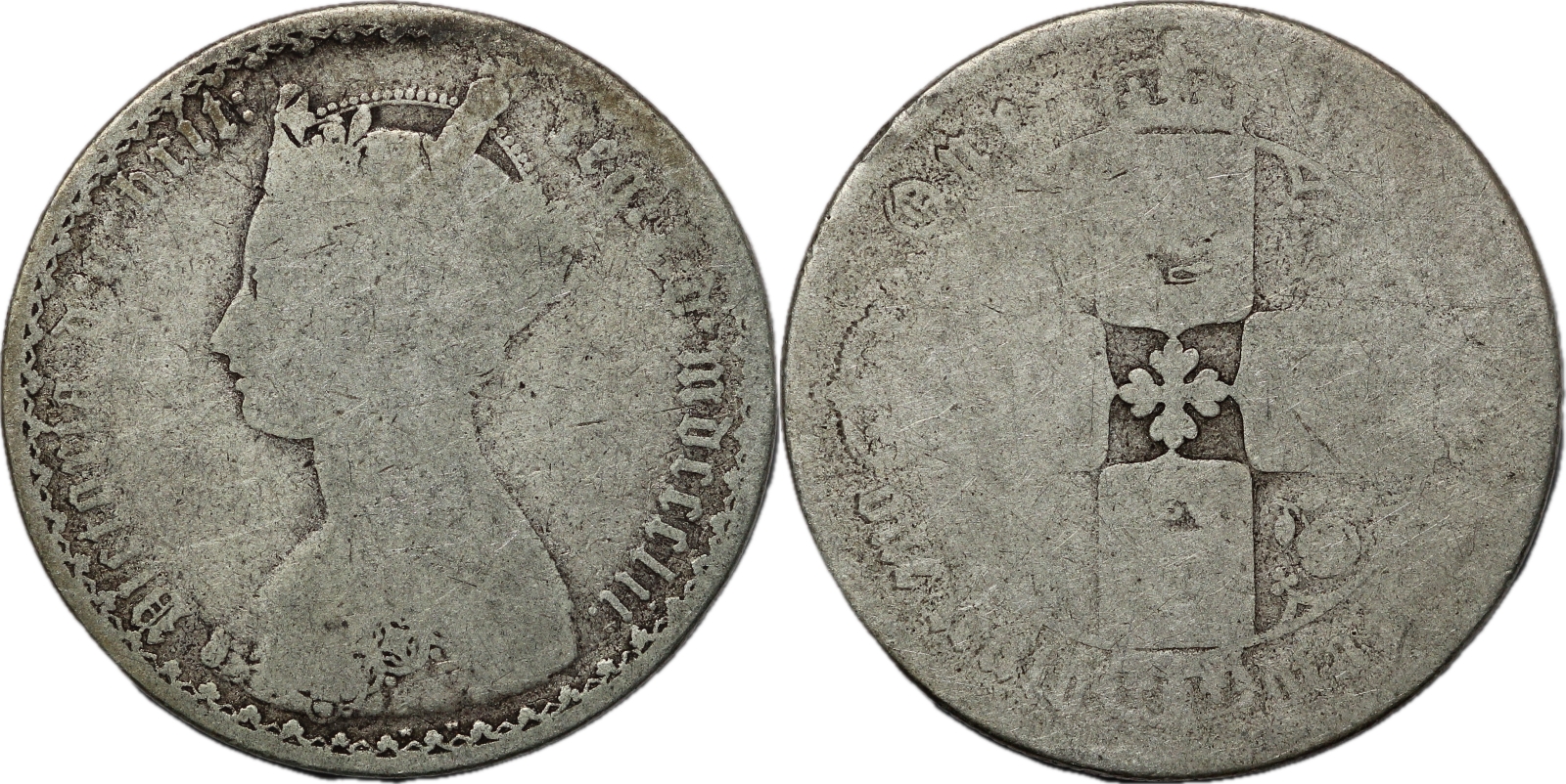 Great Britain 1852 (mdccclii) Gothic Florin No Die Number S-3891 Silver ...