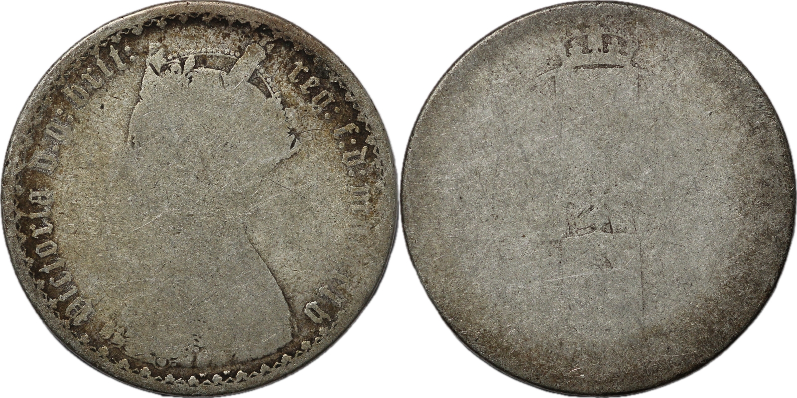 Great Britain 1855 (mdccclv) Gothic Florin No Die Number S-3891 Silver ...