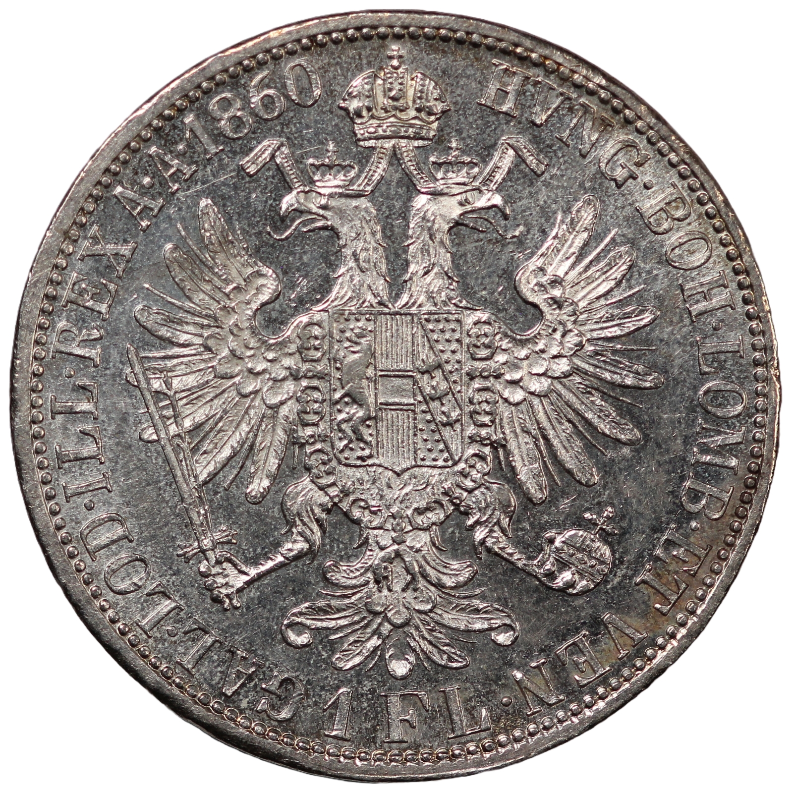 Austria 1860-A 1 Florin Franz Joseph I Vienna Mint KM# 2219 World ...