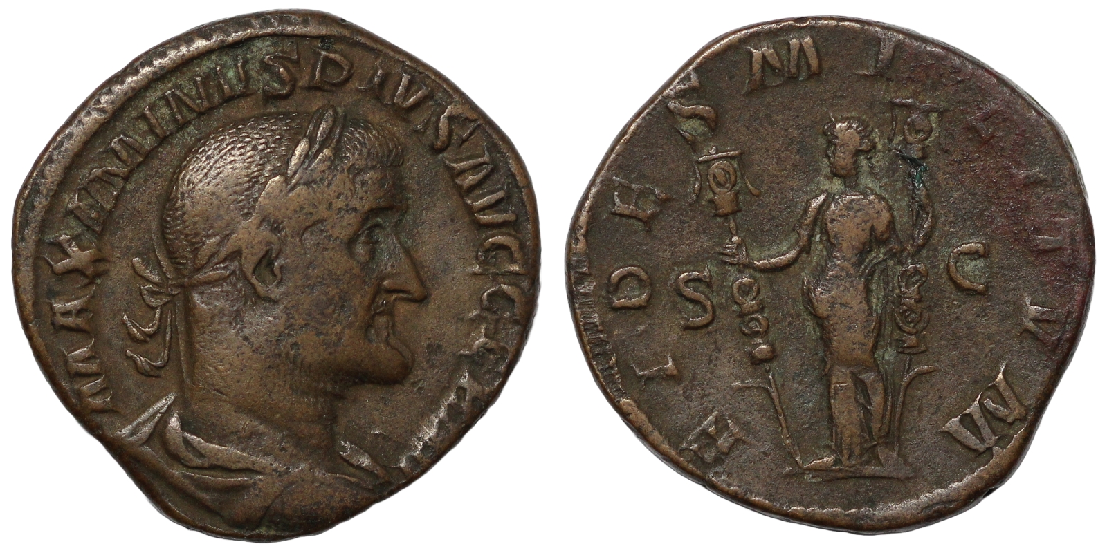 Ancient Roman Imperial Bronze Coin Maximinus Thrax AD 236-8 Æ ...