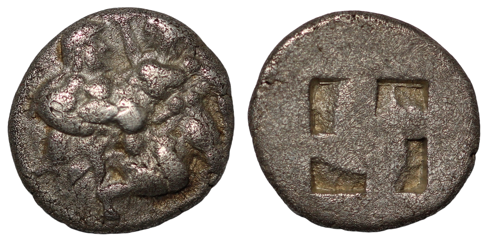 Ancient Greek Silver Coin Thrace Thasos AR Drachm c.525-463 BC Satyr ...