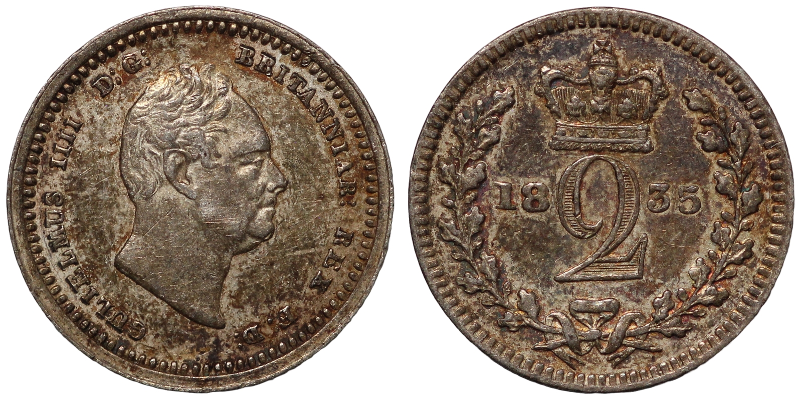 Great Britain 1835 Maundy Twopence William IV S-3843 Silver Coin ...