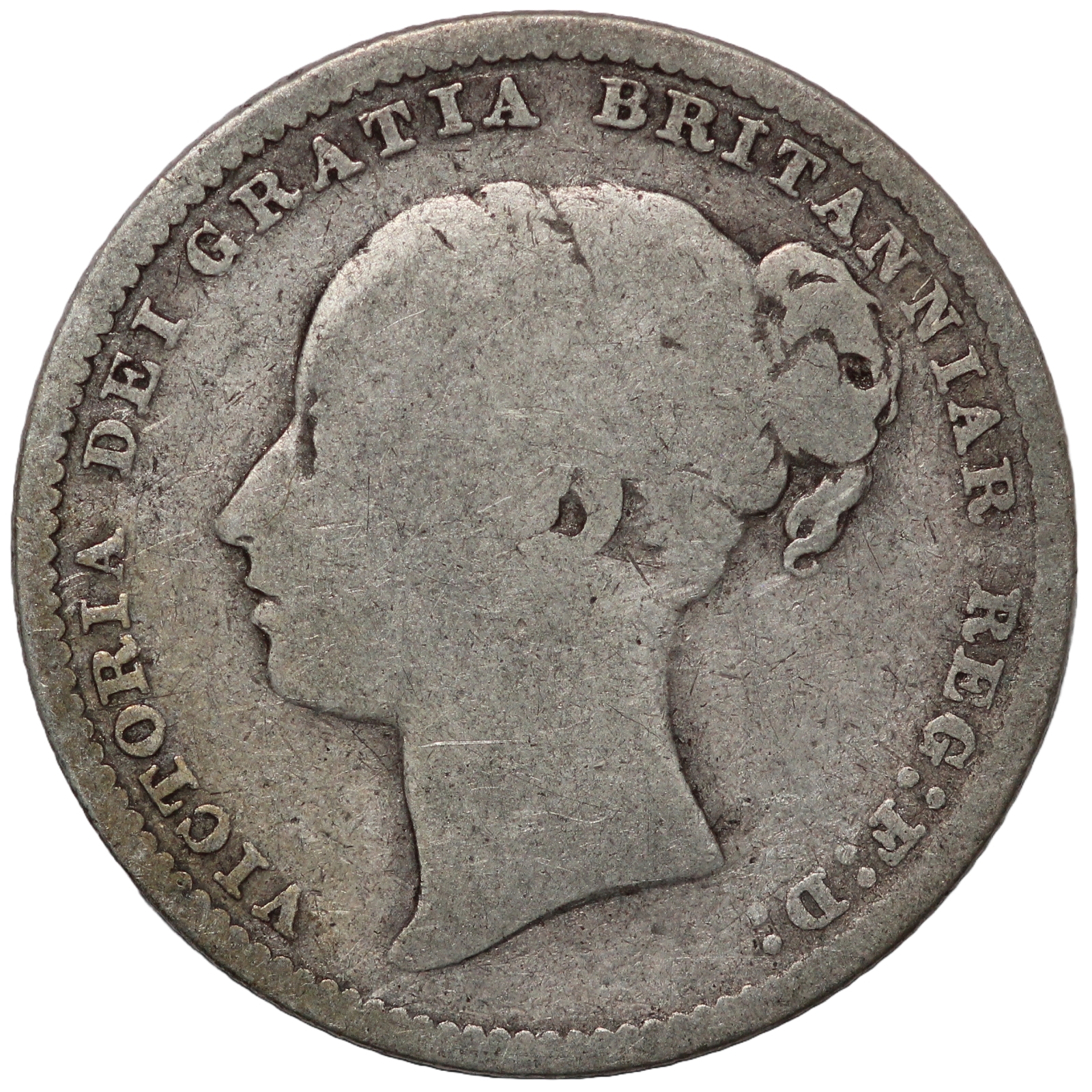 Great Britain 1880 Shilling Victoria Young Head No Die Number S-3907 ...