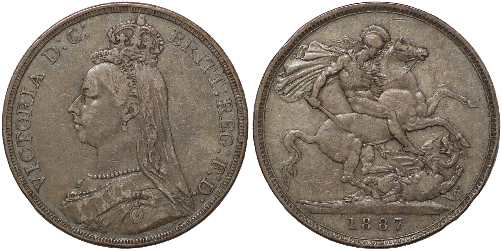 Great Britain 1887 Crown Victoria Jubilee Head S-3921 Large Sterling ...