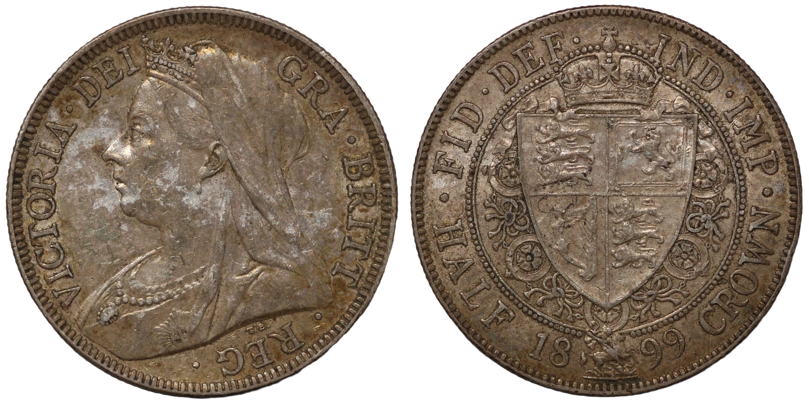 Great Britain 1899 Halfcrown Victoria Old Head S-3938 Sterling Silver ...