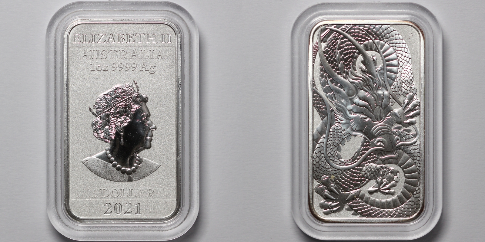 Australia 2021 $1 1oz 9999 Silver Dragon Rectangular Bullion Coin/Bar Perth Mint - Imperial ...