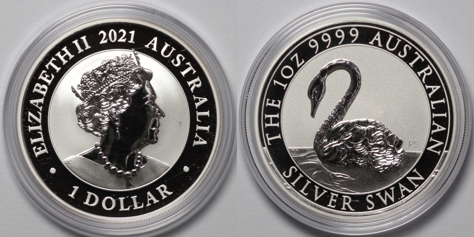 Australia 2021 $1 1oz 9999 Silver Australian Swan Bullion Coin Perth ...