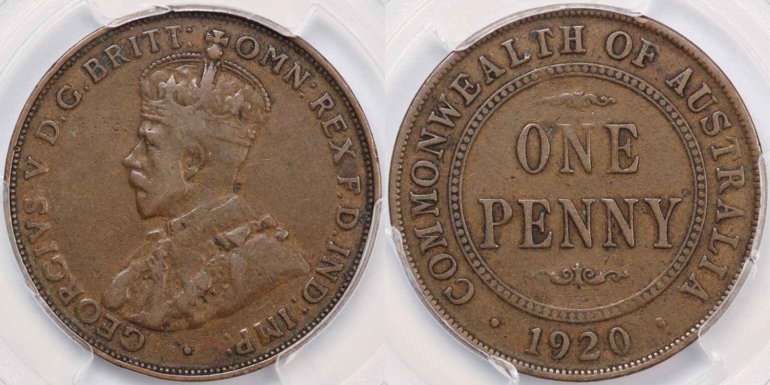 PCGS Graded VF25 Australia 1920 Penny Dot Above & Below (Double Dot ...