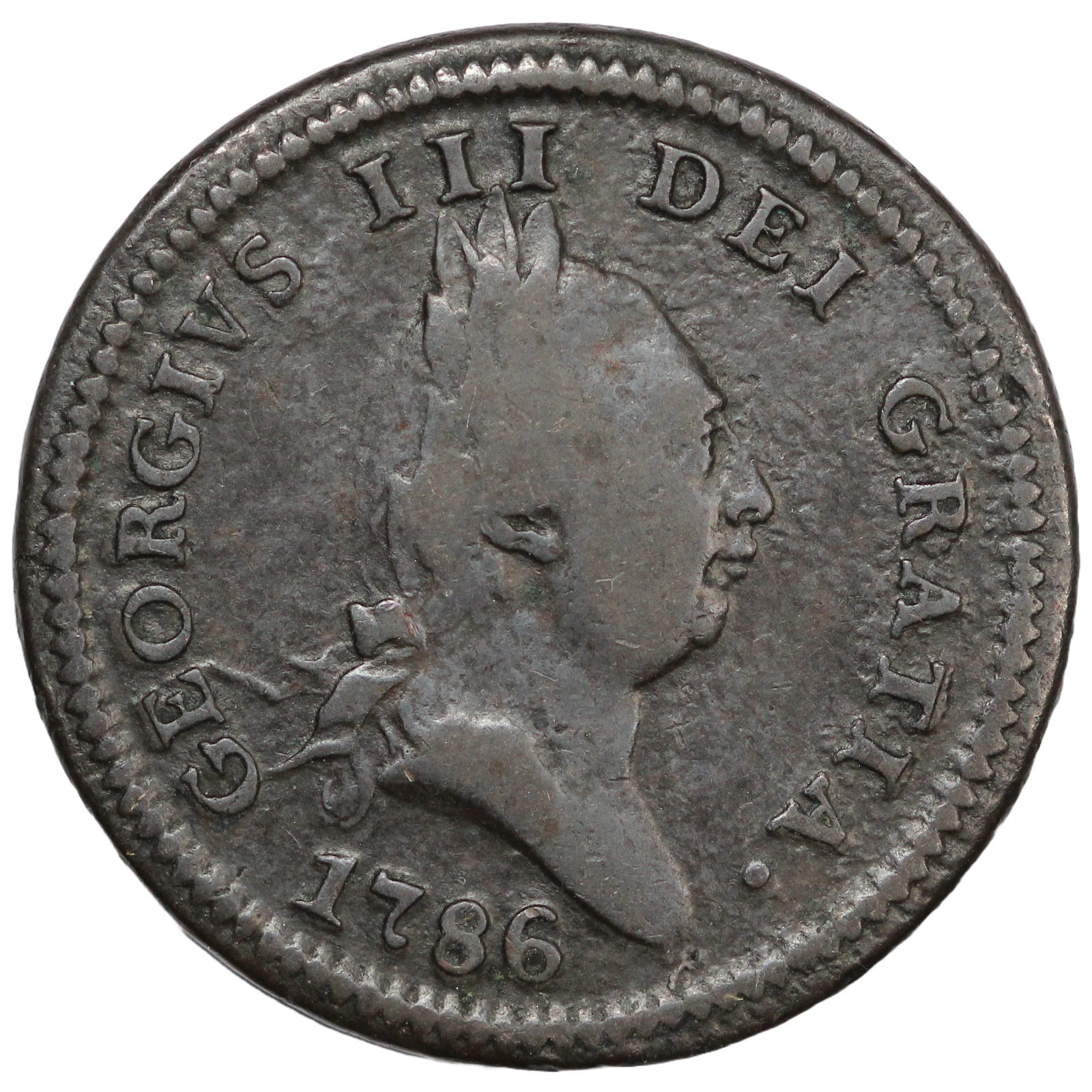 Isle of Man 1786 Penny George III Triskeles KM# 9.1 World Copper Coin ...