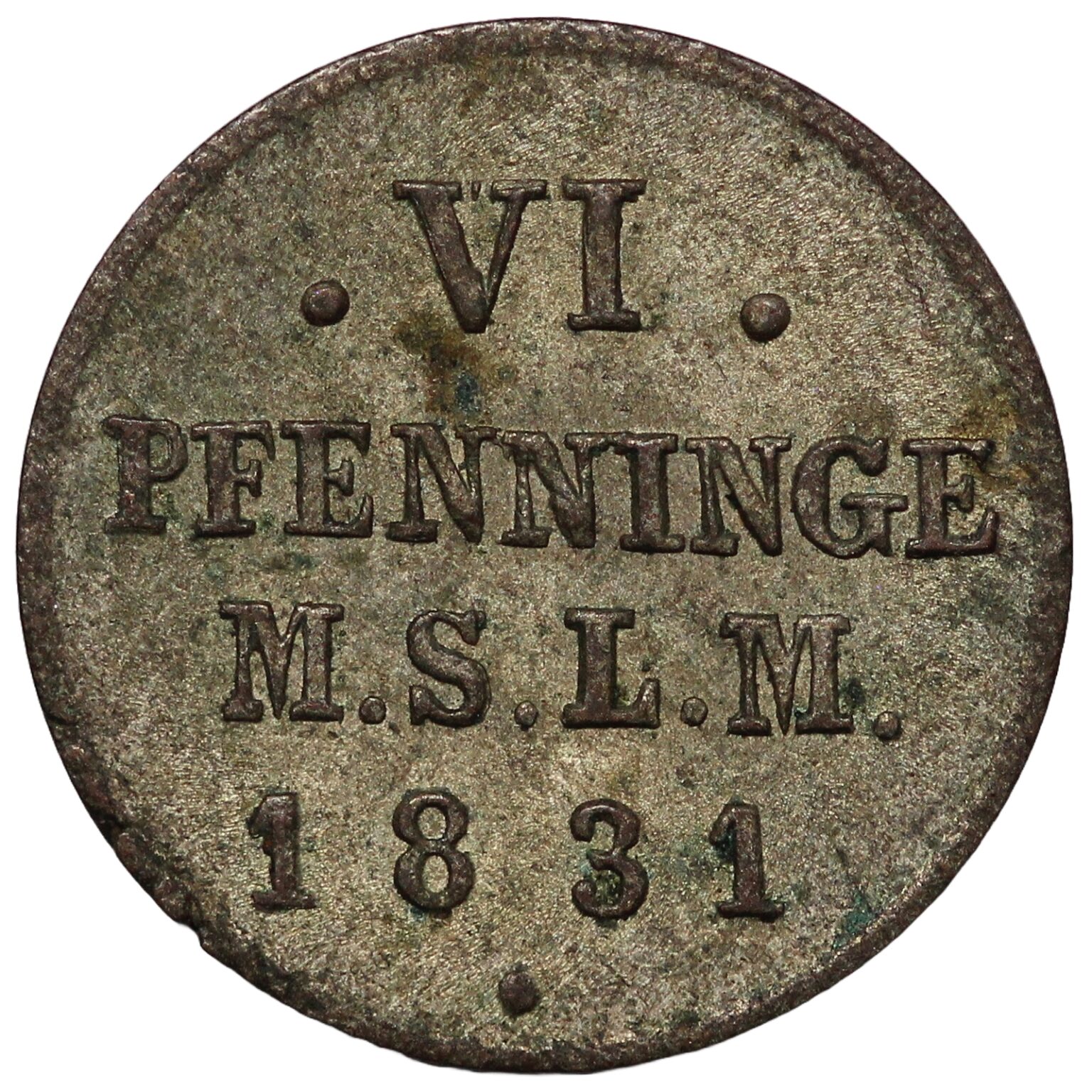 German States Mecklenburg-Schwerin 1831 6 Pfennig Friedrich Franz I ...